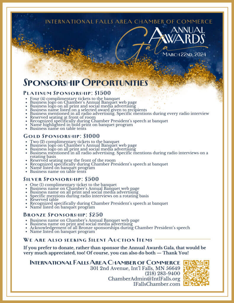 Annual Awards Gala - International Falls Area Chamber of Commerce